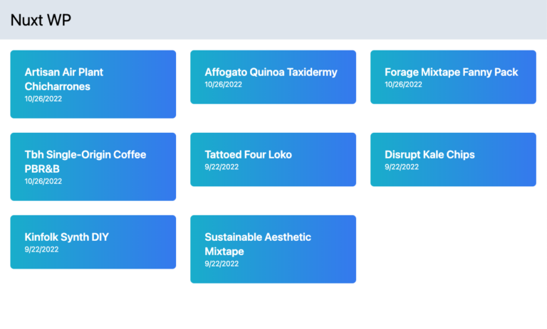 Headless WordPress with Nuxt 3 & Vue 3 - Builders