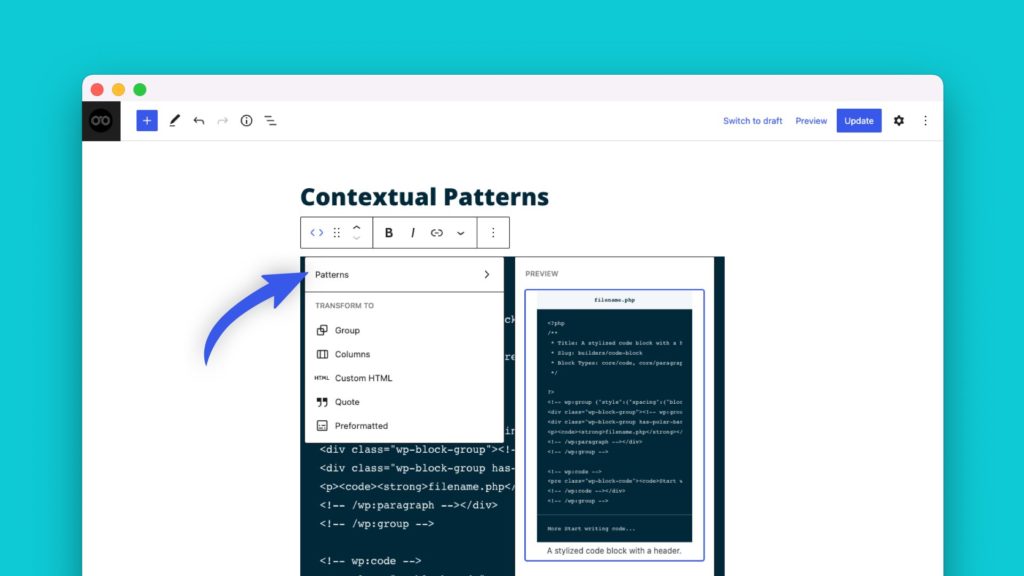 What are Contextual Patterns in WordPress?