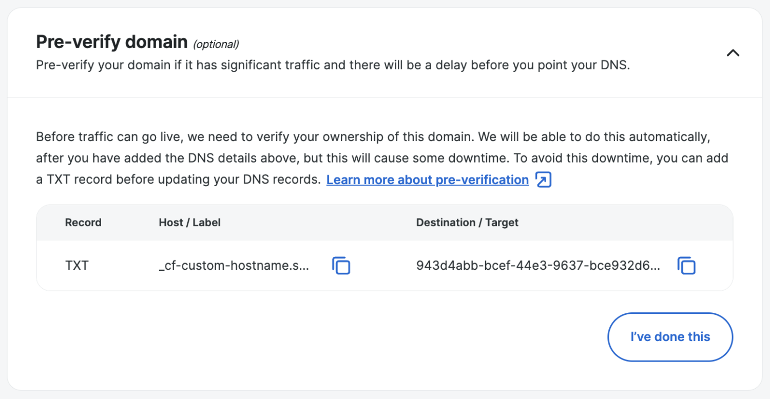 User Portal Domain Management - Support Center