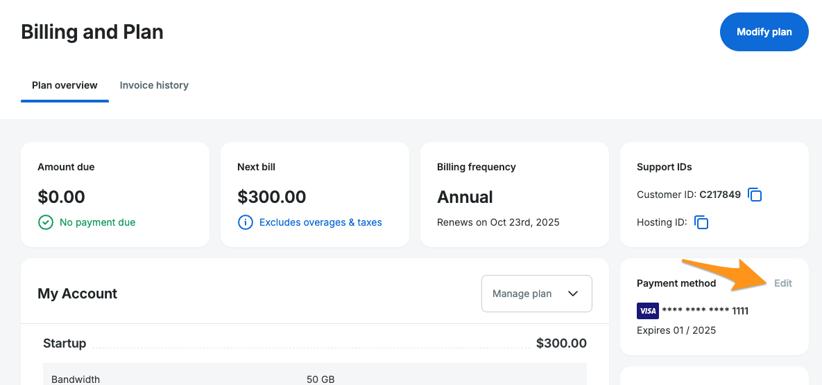 WP Engine Billing Invoice Overview - Support Center