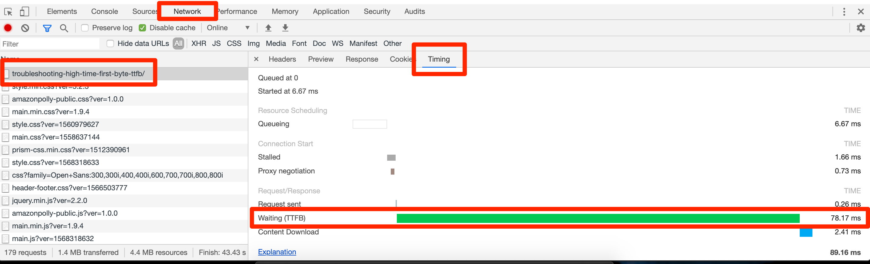 Troubleshoot High Time to First Byte (TTFB) - Support Center