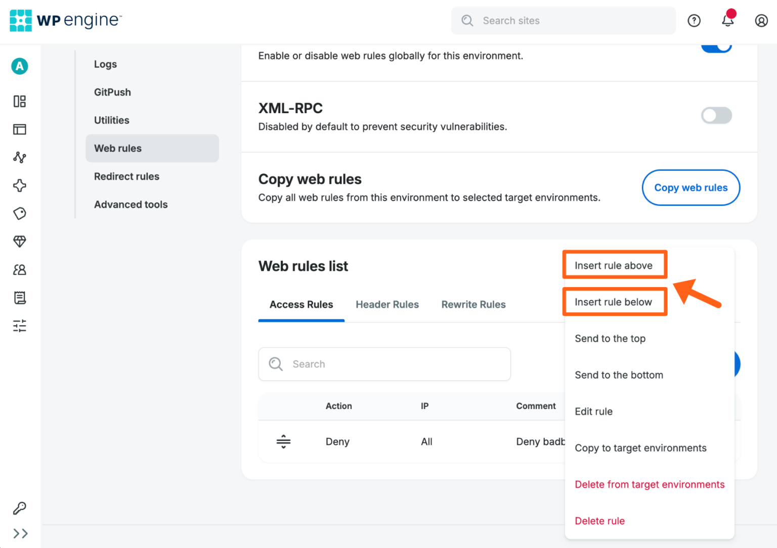 Web Rules Engine - Support Center