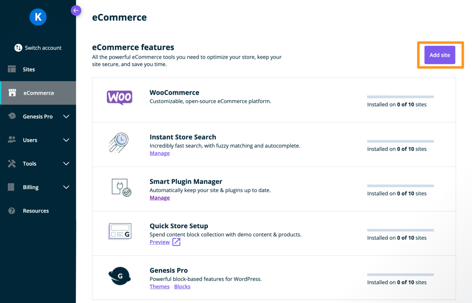 eCommerce Solution Features - Support Center