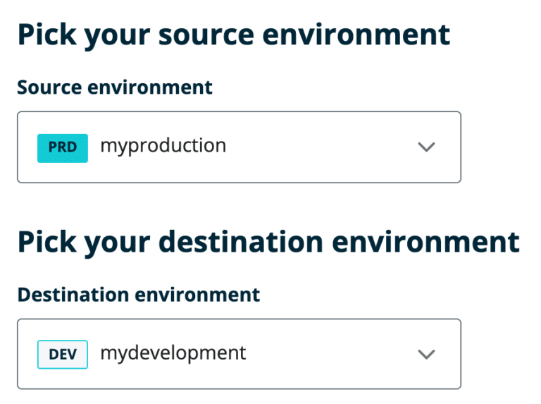 Copy Environment - Support Center