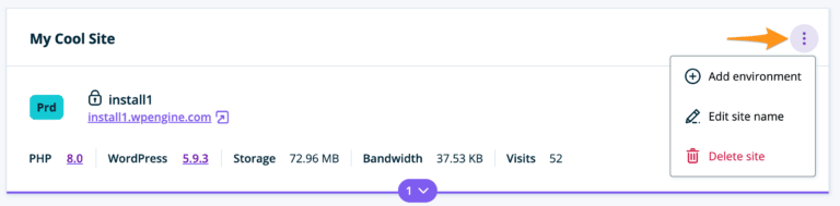 My Sites Page - Support Center