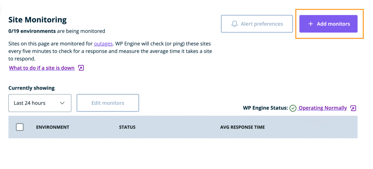 Site Monitoring - Support Center