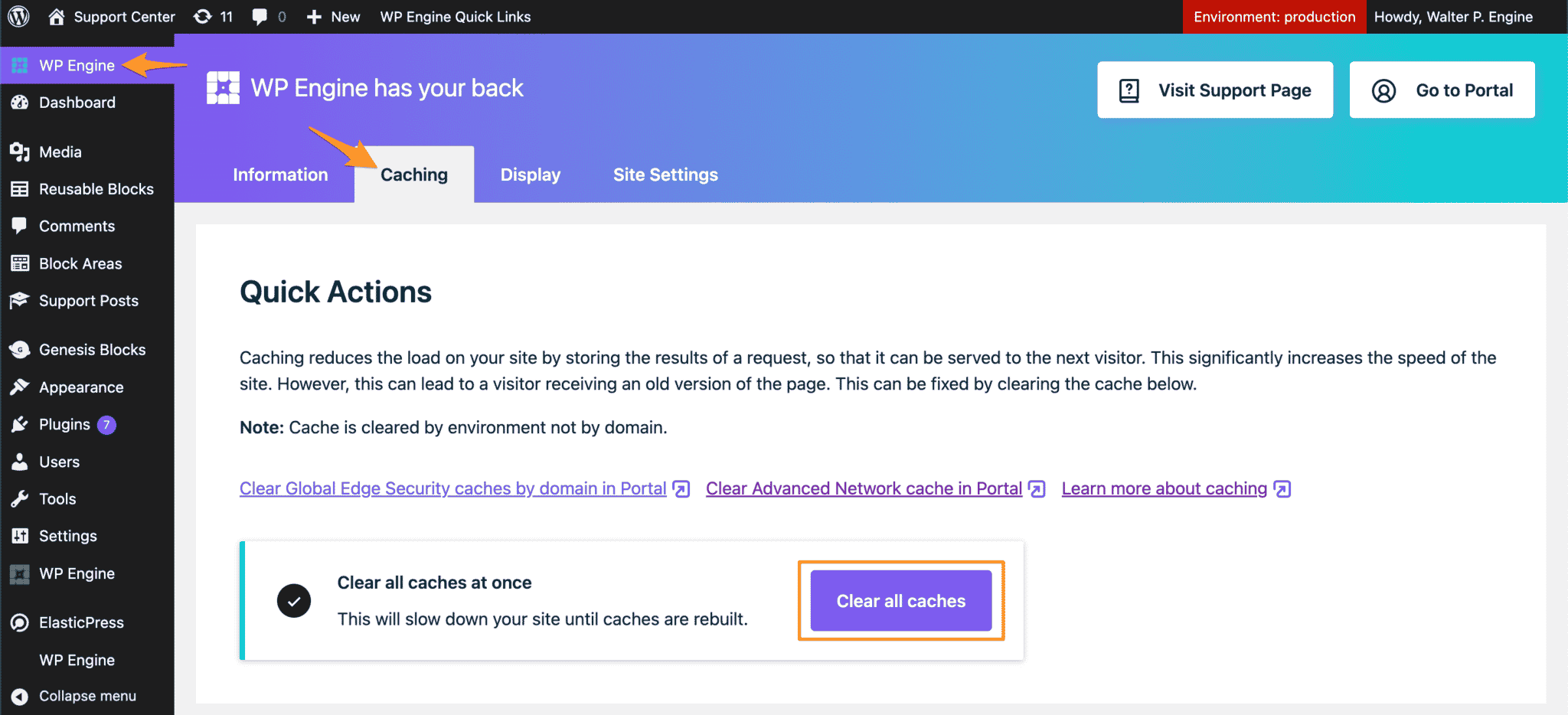 Server and Browser Cache - Support Center