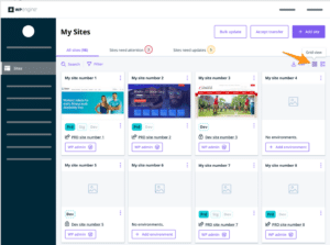 My Sites Page - Support Center
