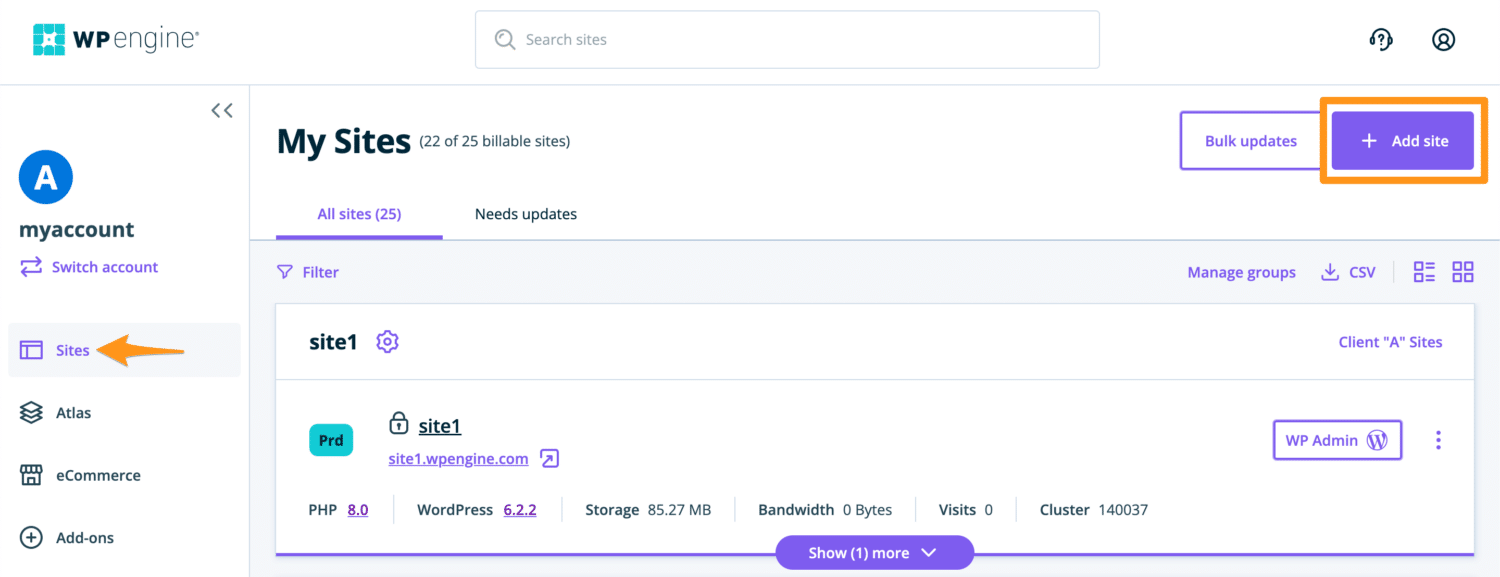 Sites and Environments - Support Center