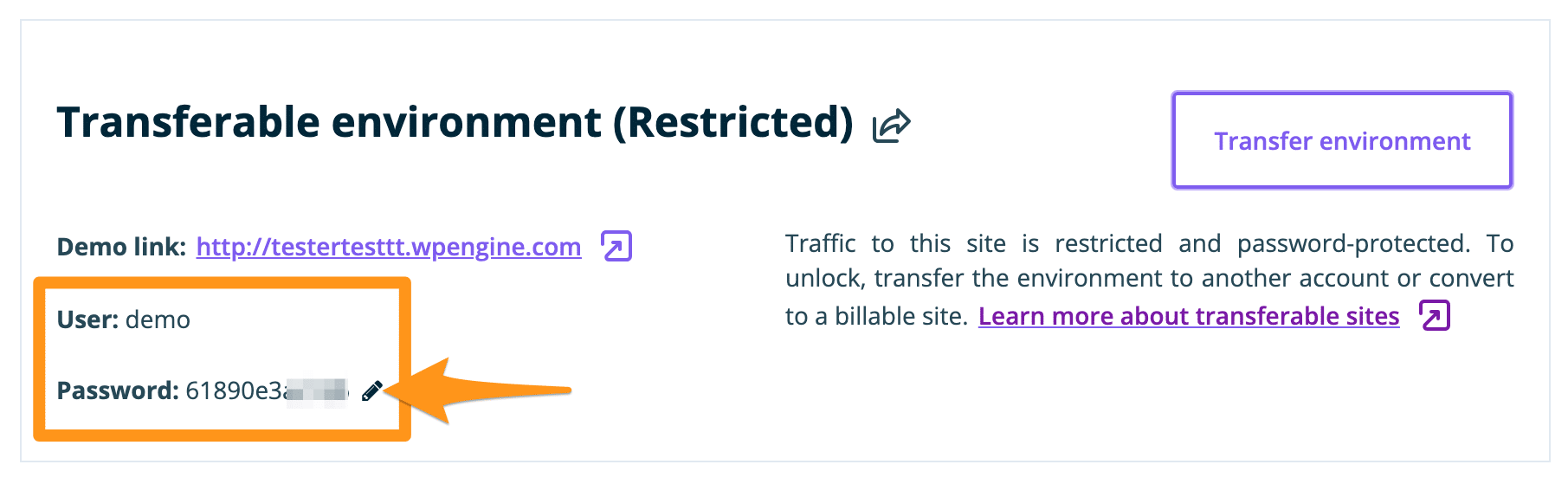 Transferable Sites and Environments - Support Center