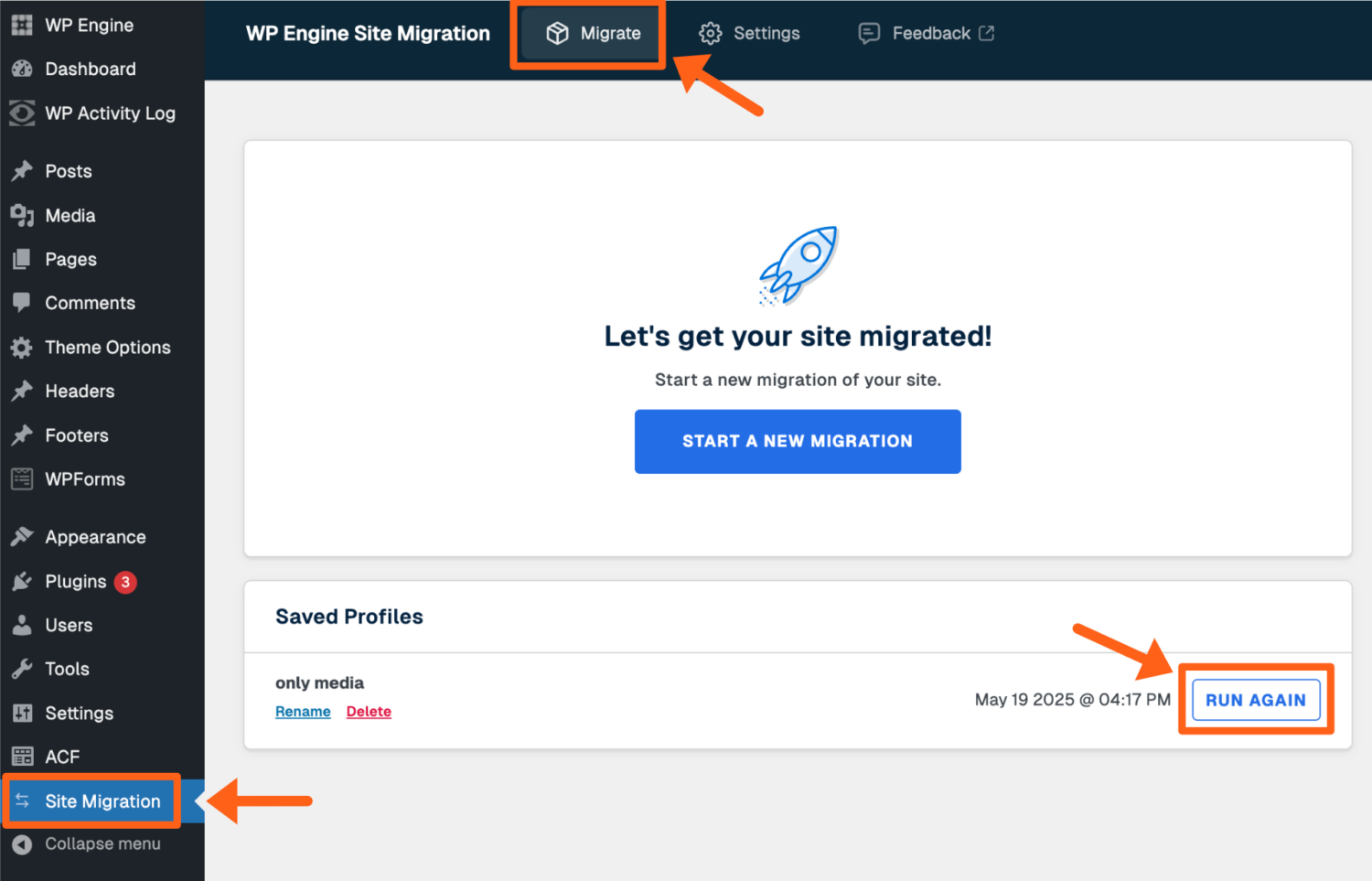 WP Engine Site Migration Plugin - Support Center
