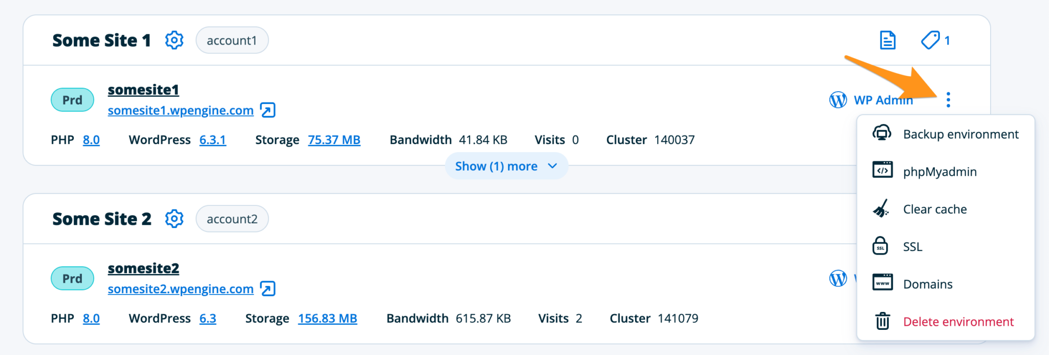 Sites Page - Support Center