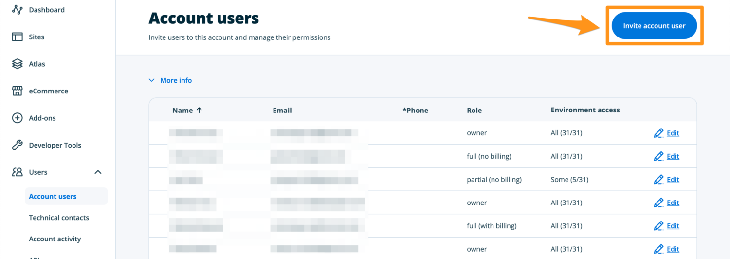 User Portal Account Users and Roles - Support Center
