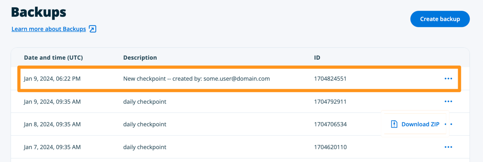 Backup and Restore - Support Center