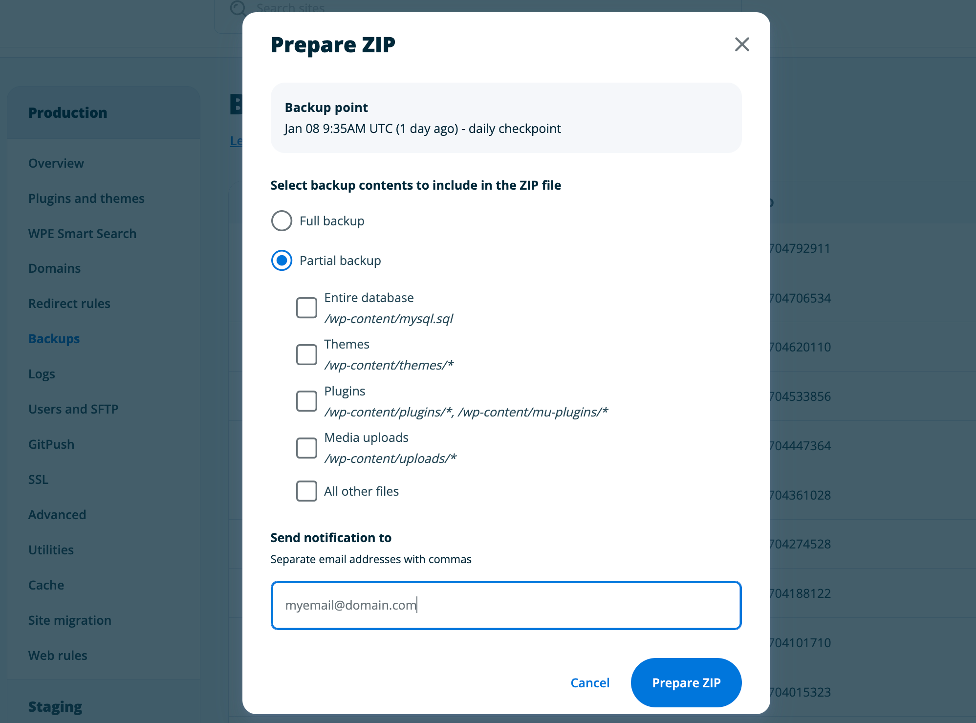 Backup and Restore - Support Center