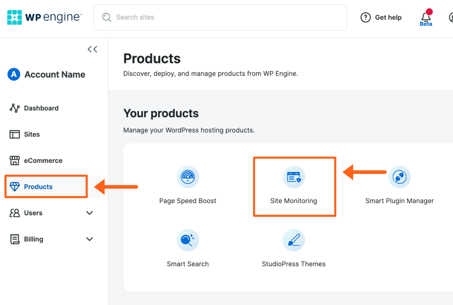 Site Monitoring - Support Center