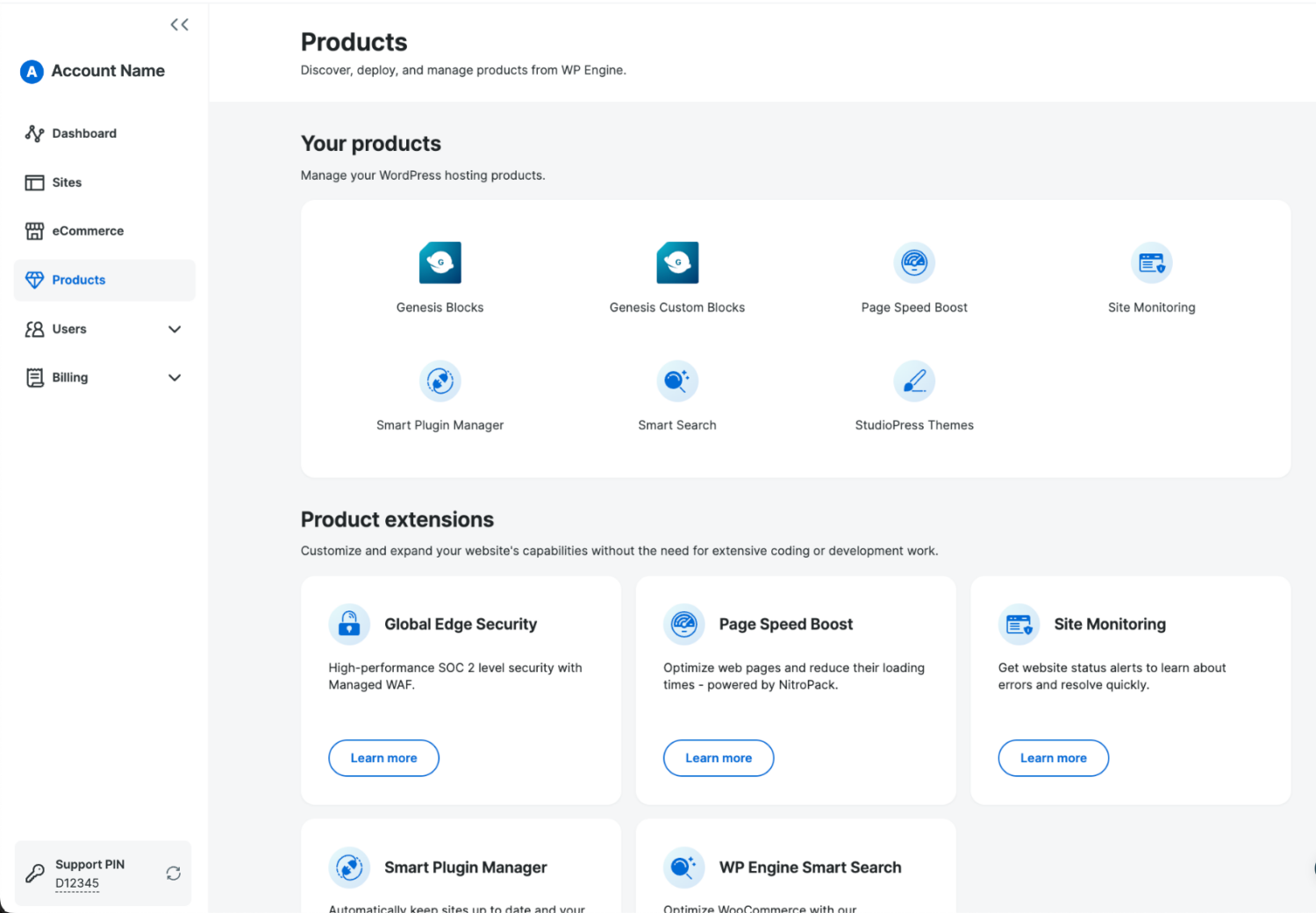 WP Engine Plan and Product Extension Management - Support Center