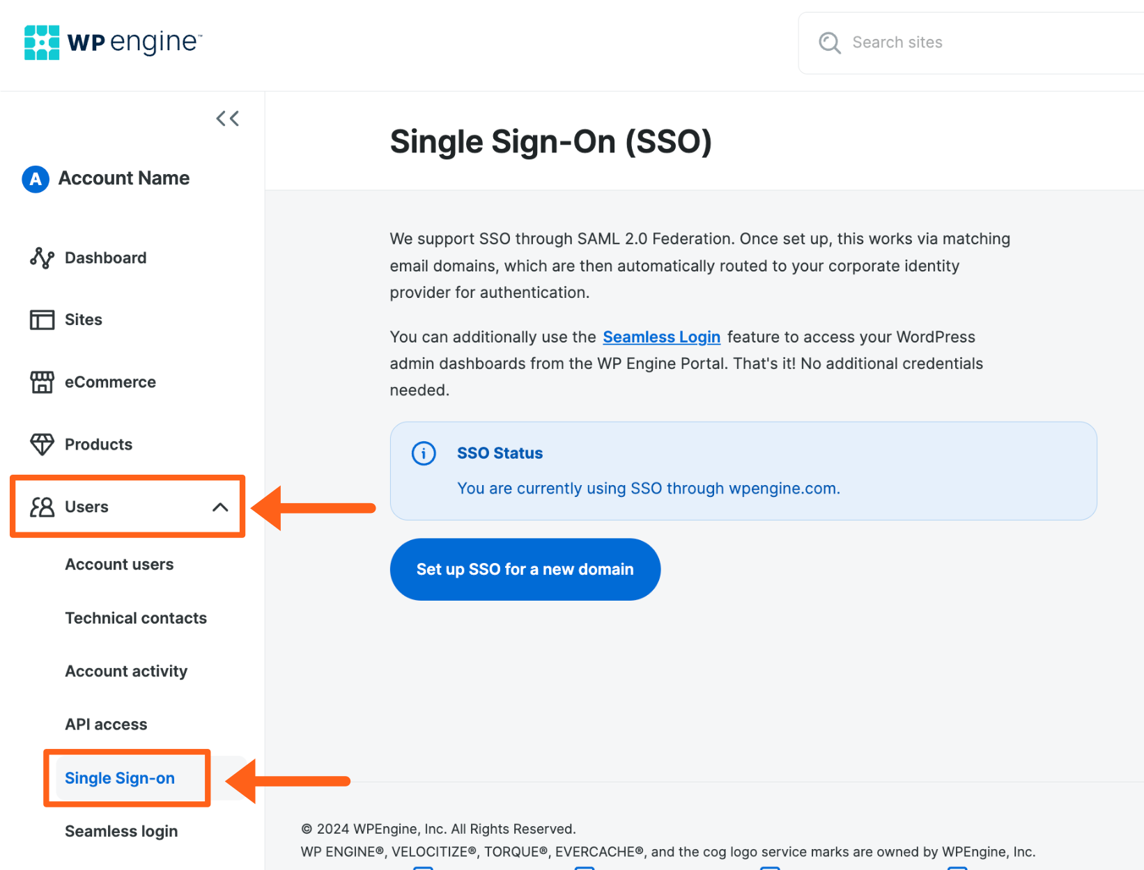 Single Sign-On (SSO) for WP Engine User Portal - Support Center