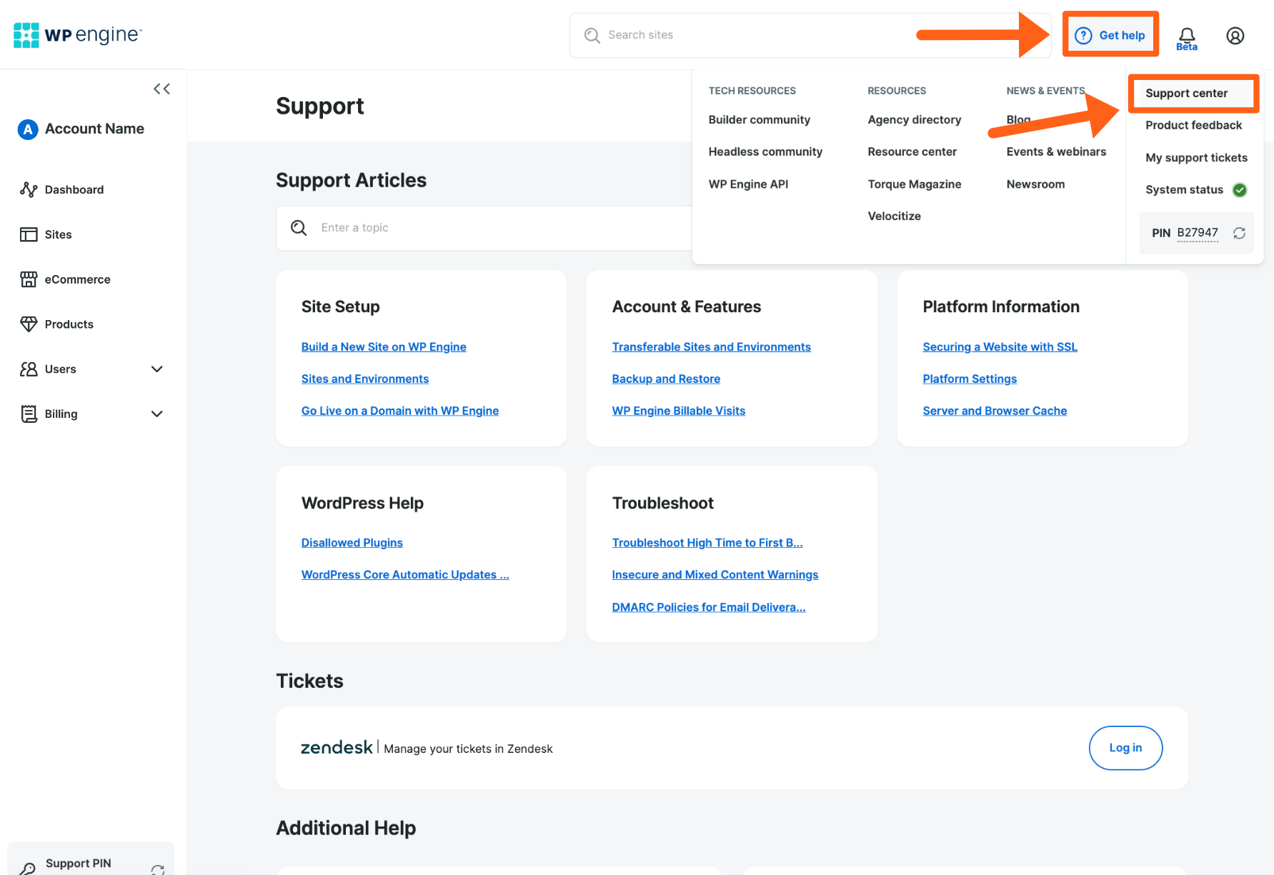 User Portal Overview - Support Center