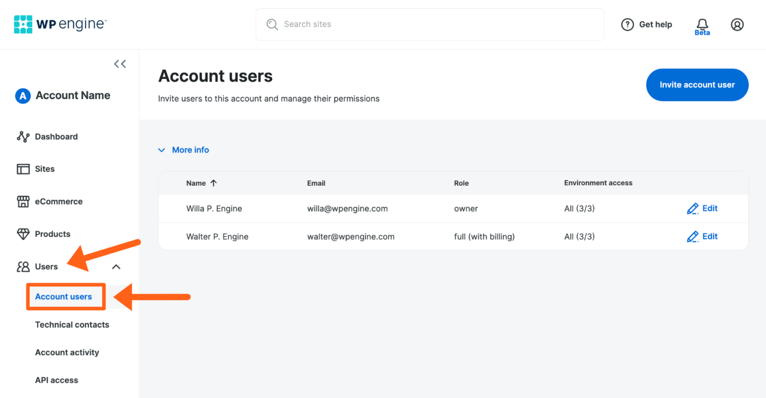 User Portal Account Users and Roles - Support Center