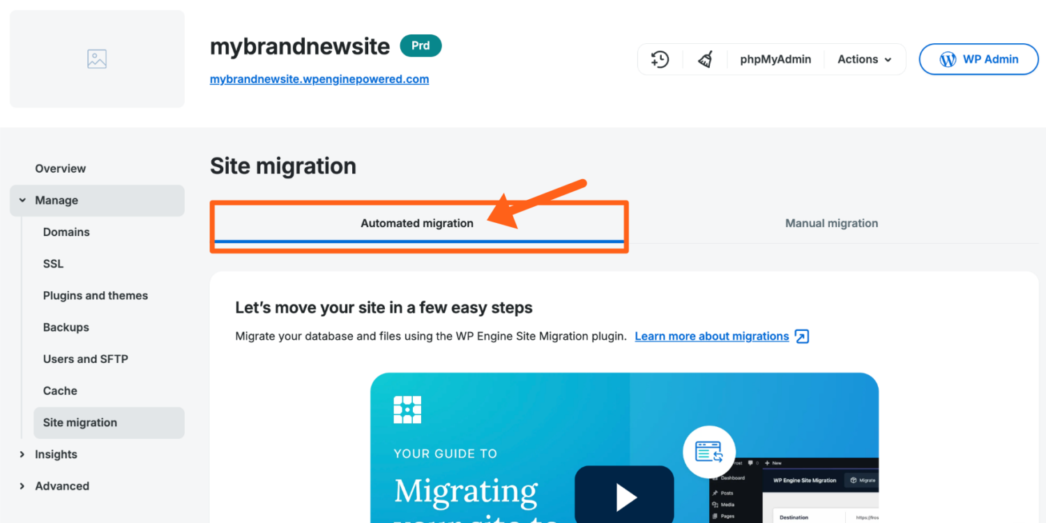 WP Engine Site Migration Plugin - Support Center