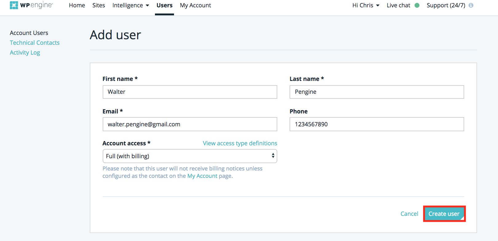 Managing Users in the User Portal | WP Engine®