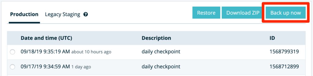 How to Make, Restore, and Download a Backup | WP Engine®