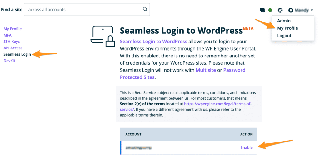 Seamless Login From User Portal to WordPress | WP Engine®