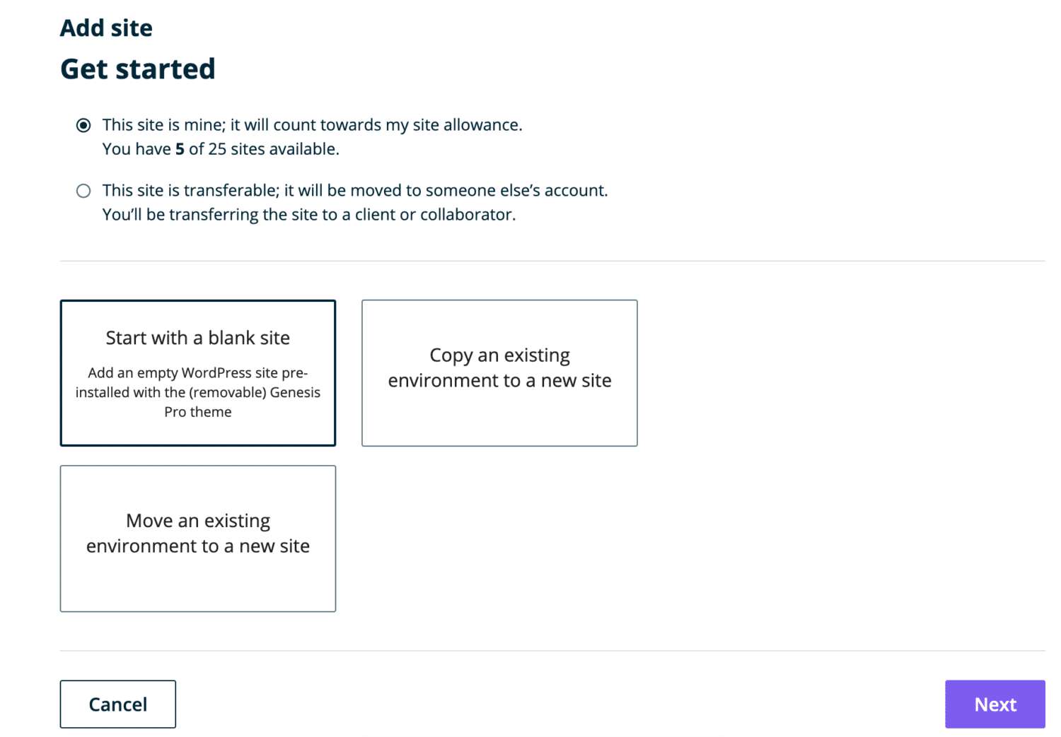 Sites and Environments | WP Engine®